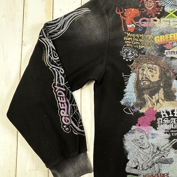 Greedy Unit | Shirts | Greedy Unit Ny Graffiti All Over Thermal Ls ...